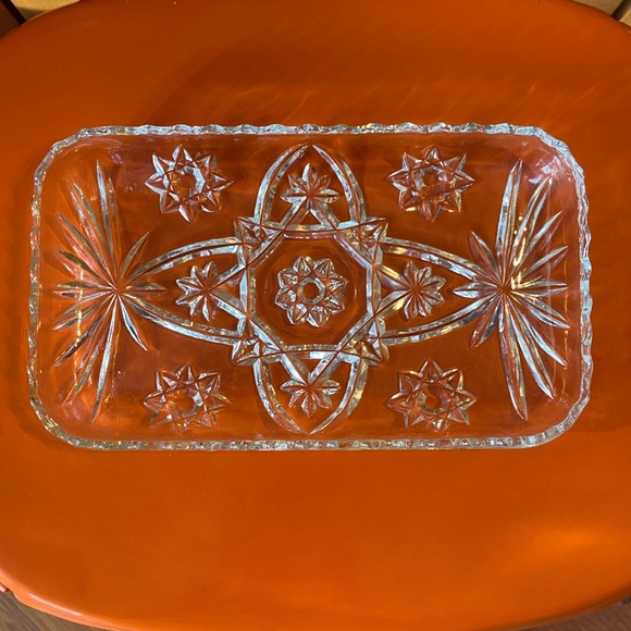Dining | Glass Crystal Relish Olive Dish Tray Shallow Bowl | Poshmark
